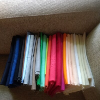 Scrap Fabric Bundle, 3 Pounds Solids, Mystery Grab Bag, Sewing Supplies ...