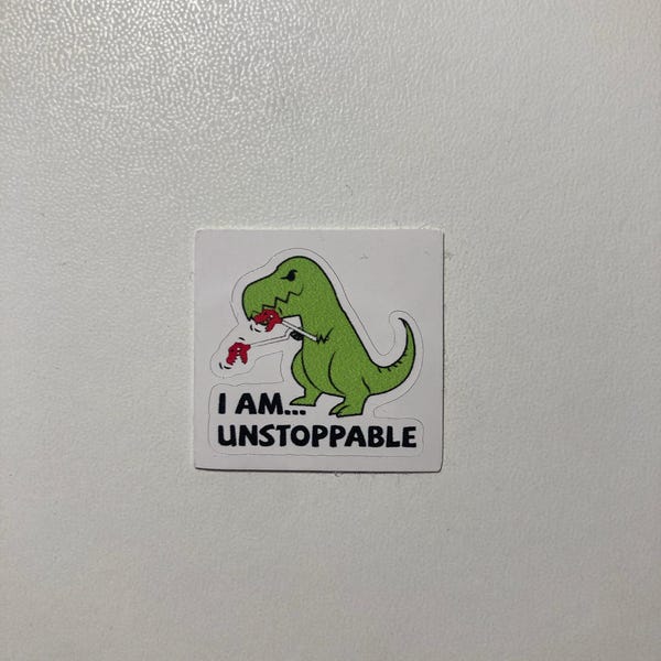 I Am Unstoppable T-rex Sticker | Laptop Sticker | Water Bottle Sticker ...