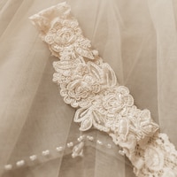 Light Ivory Beaded Lace Wedding Garter,one Piece Lace Garter,keepsake ...