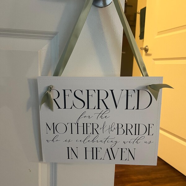 Memorial Wedding Sign Reserved in Loving Memory of Those Who Are ...