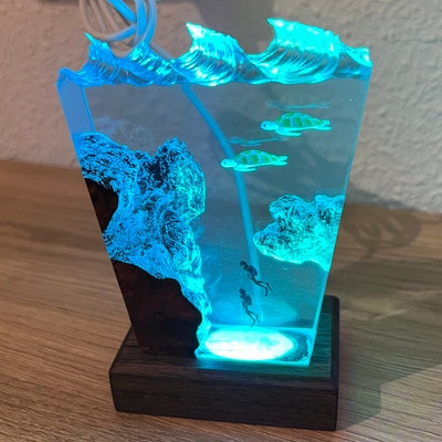 Koi Fish Epoxy Resin Table on Request Hand-painted Koi Fish Art, Unique ...