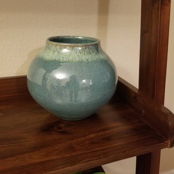 Indigo Blue Flat Bottom Pottery Bowl Handmade Ceramic Bowl Salad Pasta ...