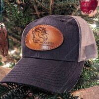 Custom Leather Patch Baseball Hats Sewn on Hand Finished Leather Custom ...