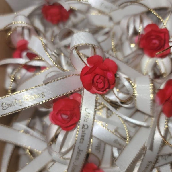 Set of 12 Sweet Fifteen Personalized Favor Ribbons, Custom Ribbon ...