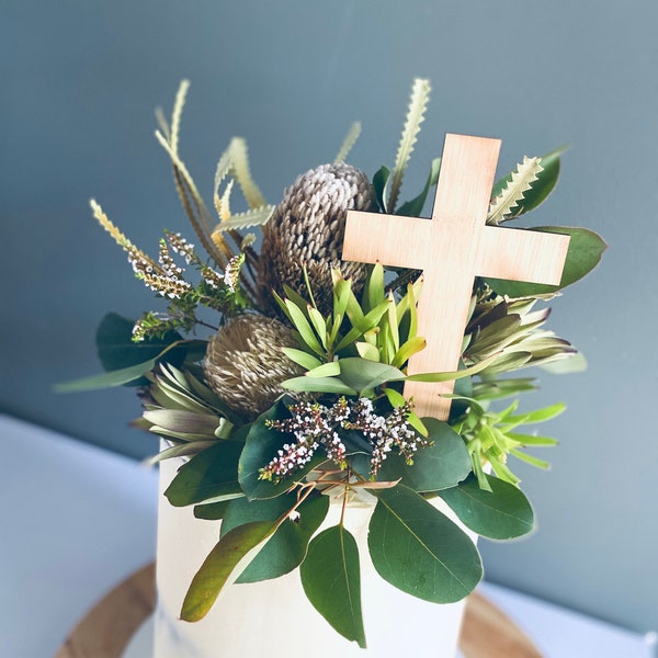 Christian Cross Cake Topper – Religious Baptism, Communion or ...