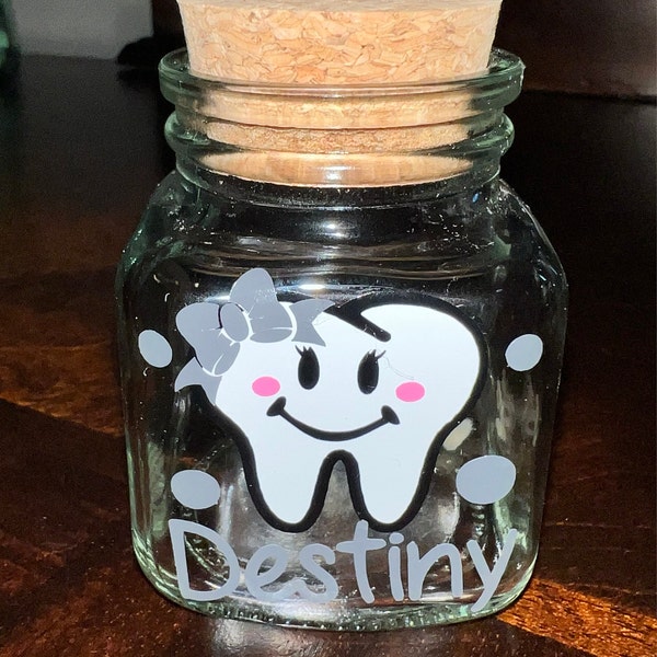 Tooth Fairy Jar, Personalized Tooth Jar, Baby Tooth Storage, Baby ...