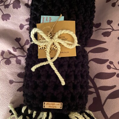 Wednesday Addams Inspired Snood Enid Scarf Infinity Scarf With Black ...