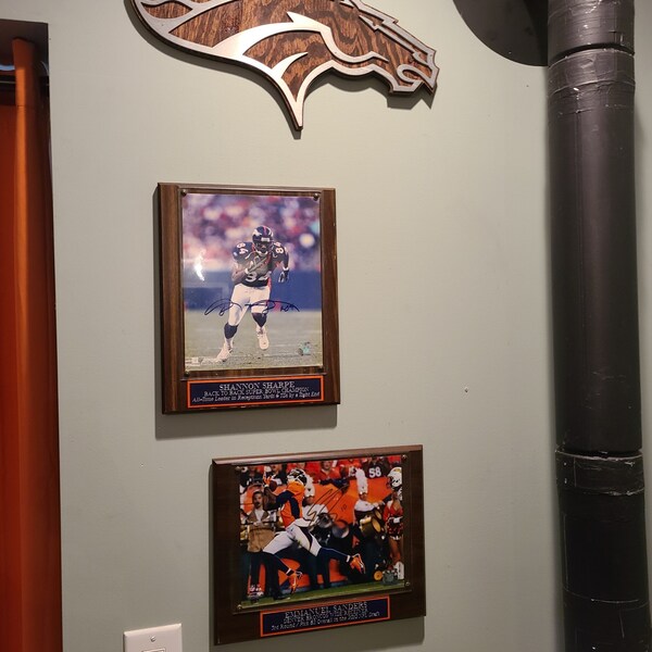 Denver Broncos Metal Art on Wood: Rustic Football Wall Decor - Etsy