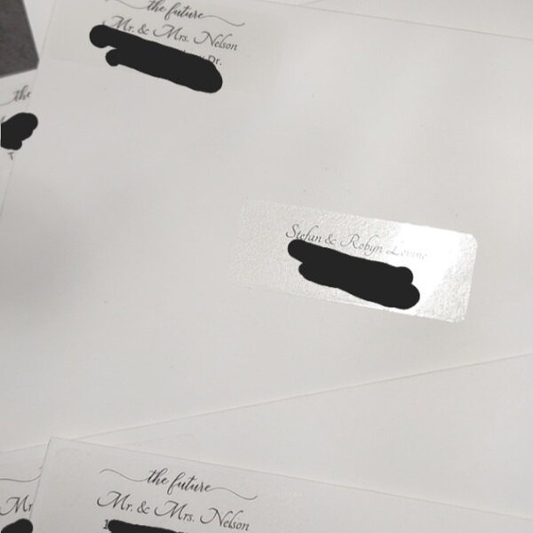 Guest or Return Wedding Address Labels, Clear Gold Foil Labels, Address ...