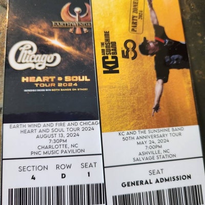 Physical Horizontal Concert Show Ticket Voucher Custom Personalized ...
