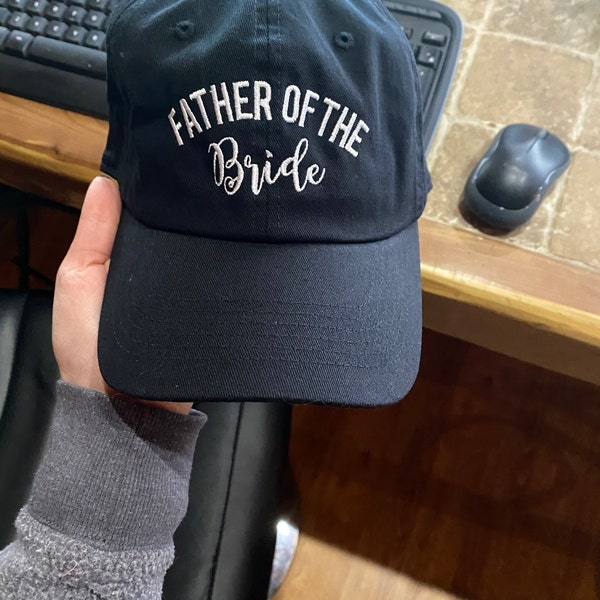 Father of the Groom Dad Hats, Father of the Bride Hat, Block Font Hat ...