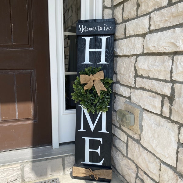 Welcome to Our Home / Large Wooden Front Door Home Sign / Welcome Porch ...