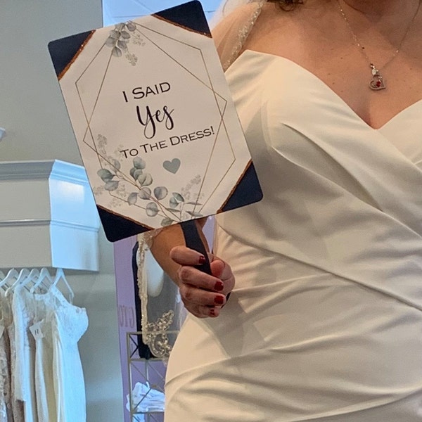 Wedding Dress Shopping Signs: Greenery Paddle Signs (printable) - Etsy
