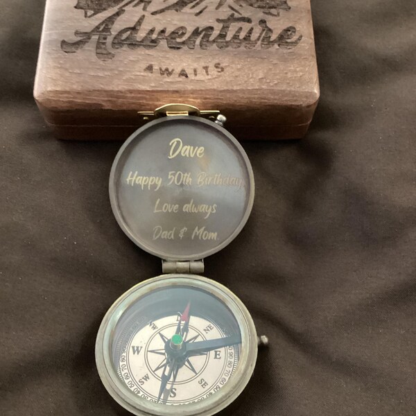 Customizable Compass With Personalized Message Perfect for Travelers ...