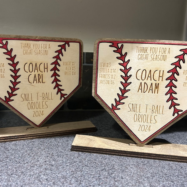Personalized Baseball Coach Plaque: Laser Engraved T-ball Trophy - Etsy
