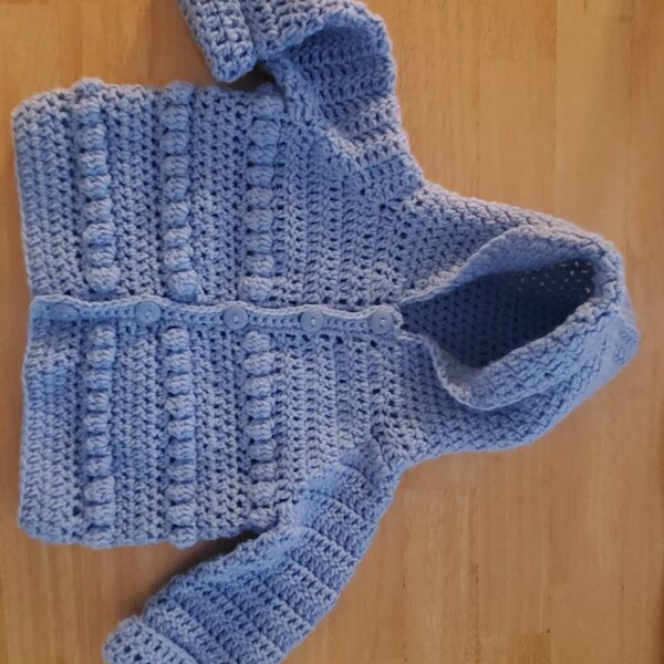 Digital PDF Crochet Pattern - Hooded Baby Jacket Pattern - My First ...