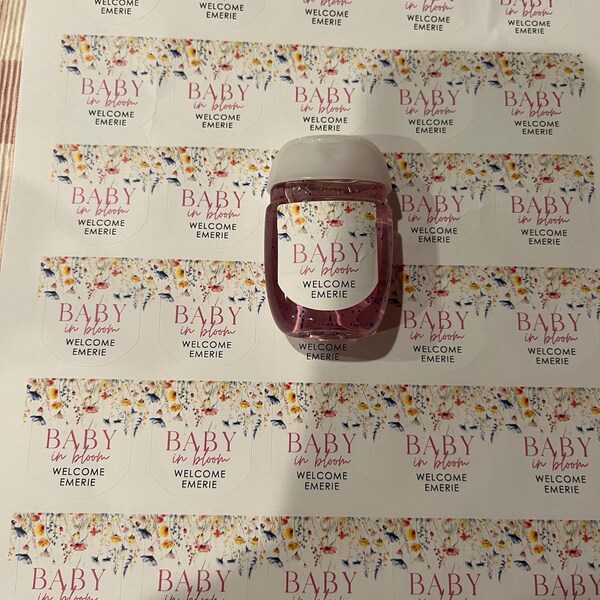 Baby in Bloom Baby Shower Favor Labels, Baby in Bloom Baby Shower Favor ...