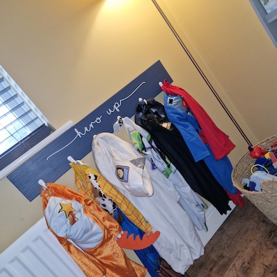 3D Kids Dress up Clothes Rack Kids Costume Rack Hero up Sign Playroom ...