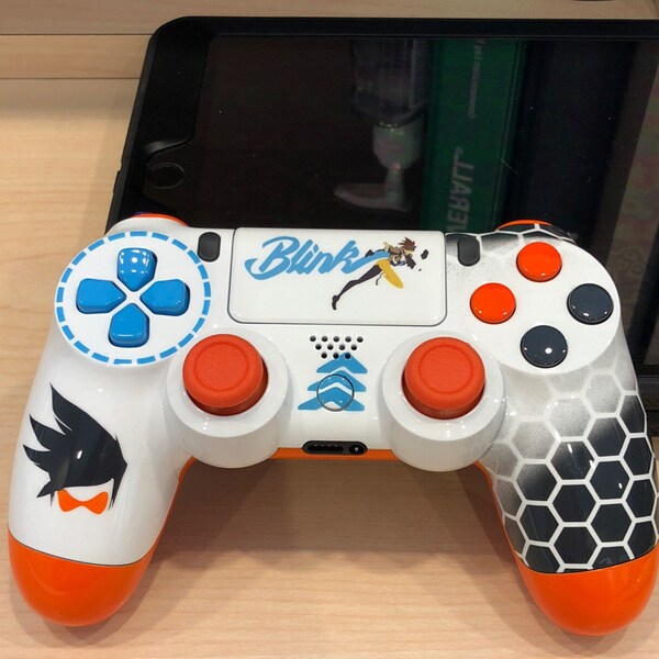 Custom Playstation 4 PS4 Dualshock 4 Controller Overwatch Tracer - Etsy