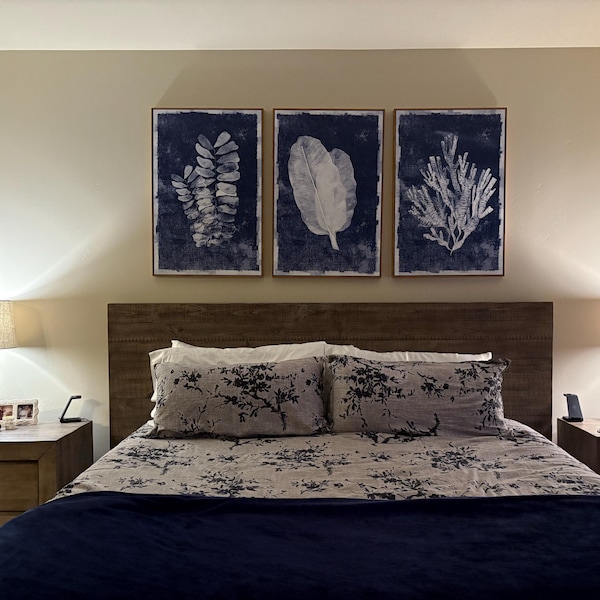 Framed Canvas Tryptic Wall Art Set, Abstract Forest Tree Art Prints ...