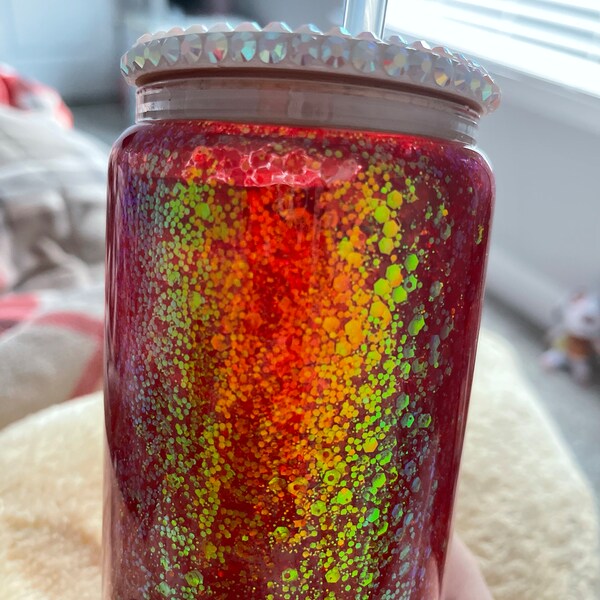 Custom Pink Glitter Tumbler - Personalized Sparkle Cup for Coffee, Tea ...