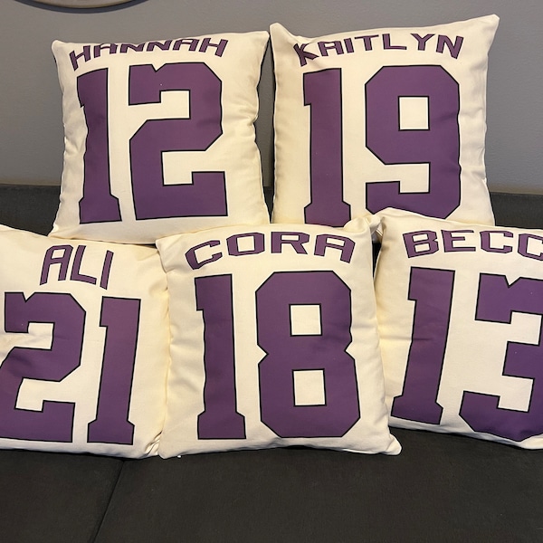 Personalized Sports Throw Pillow Cover Décor W/number & Name ...