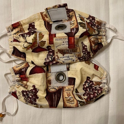 Drinking Face Mask, Straw Drinking Mask, Wine Label Face Mask, Washable ...