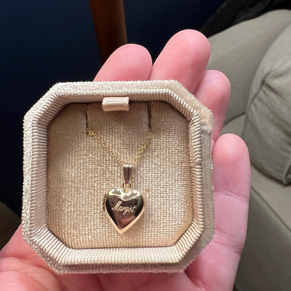 Round Circle Mini Locket, Gold Filled, Silver, Minimalist Personalized ...