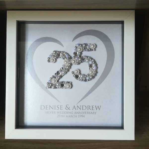 Silver Wedding Anniversary Gift - 25th Anniversary Gift, Personalised ...