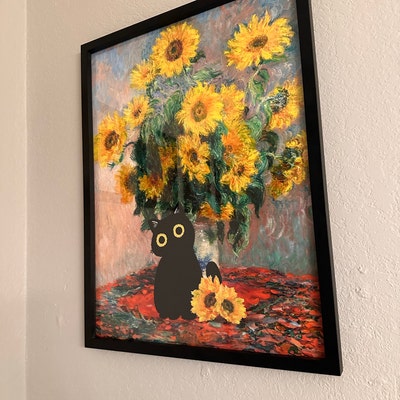 Monet Garden Cat Print, Claude Monet Cat Poster, Cat Art, Animal Poster ...