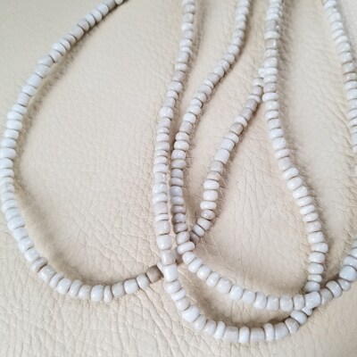 White Antique Goomba Beads 5-13mm Full Stand Handmade Porcelain Glass ...