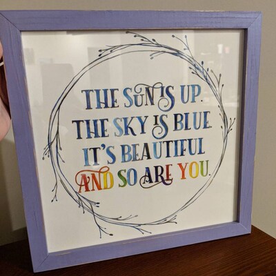 The Sun is up the Sky is Blue Art Print Beatles Inspirational Artwork ...