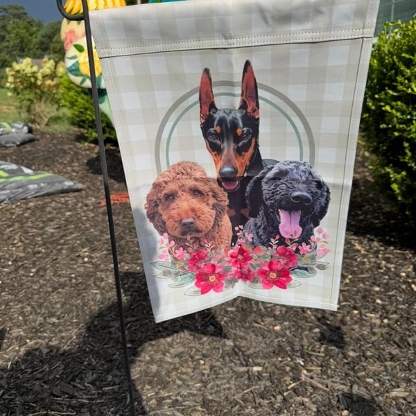 Custom Pet Photo Garden Flag: Monogram Dog or Cat Flag - Etsy