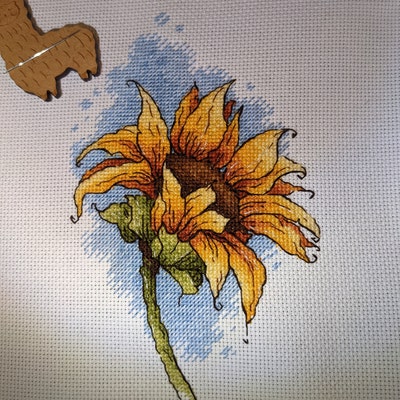 Sunflower Cross Stitch Chart, Flower Counted Cross Stitch Pattern Pdf ...