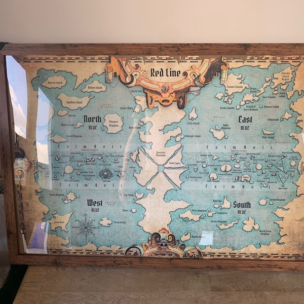 Anime One Piece World Map, Wrapped Canvas Map, World Map, Wrapped ...