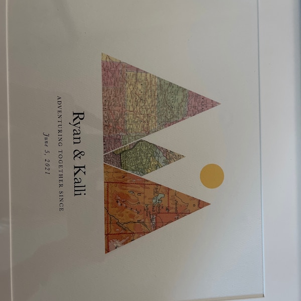 Adventure Together® Map Mountain Personalized Wedding Gift or ...