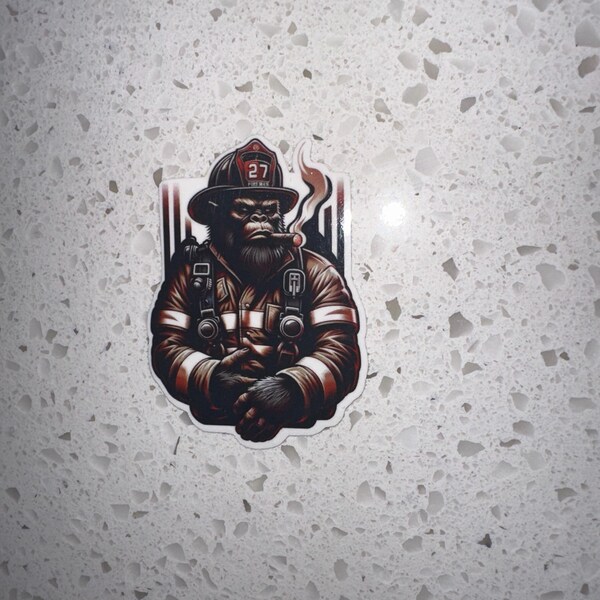 Bigfoot Sticker, Firefighter, Bunker Gear, Fireman, Ax, First Responder ...
