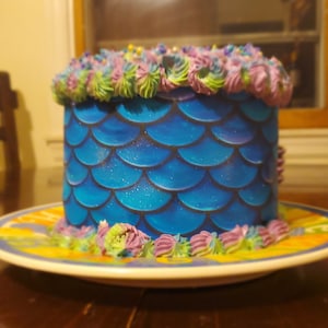 Mermaid Theme Cake Decoration Mermaid Scales Edible Cake Wrap Cake ...