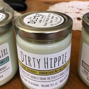 Dirty Hippie™ Hand-poured Soy Candle - Patchouli Scented Candle ...