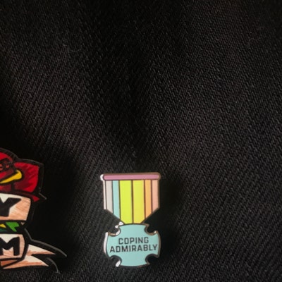 Coping Admirably Medal Enamel Pin Badge Adult Achievement Positivity ...