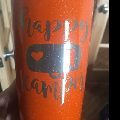 Happy Camper Powder Coated Tumbler - Etsy