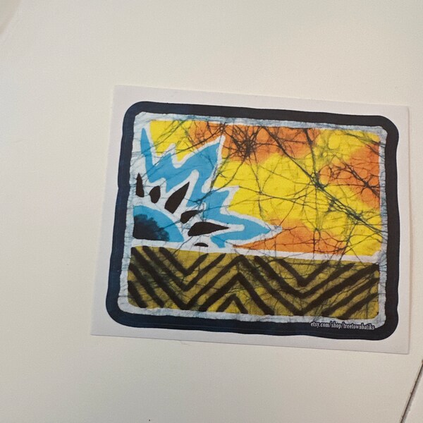 Octopus Card/thank You Card/anniversary Card/note Card/ Batik Card ...