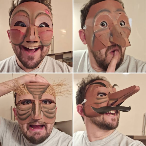 Commedia Dell’ Arte Mask Set: 3D Papercraft Template (PDF Pattern) - Etsy