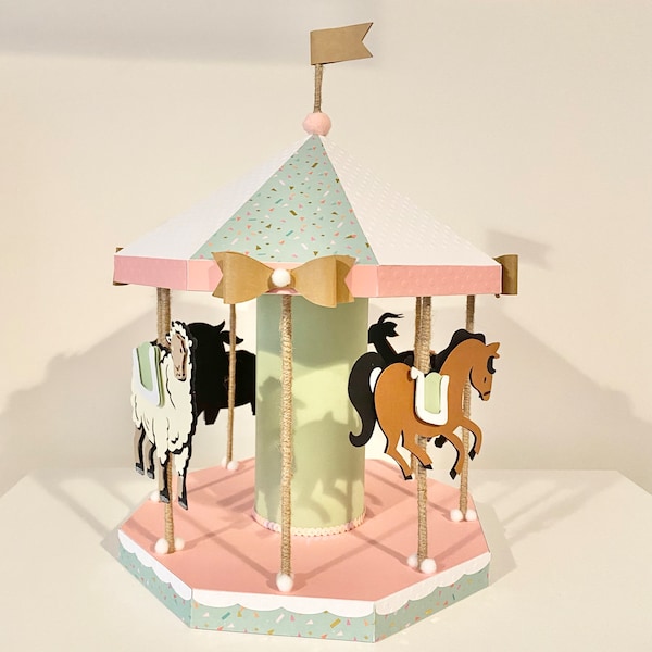 3D Carousel SVG Party Decor Table Centerpiece - Circus Carnival ...