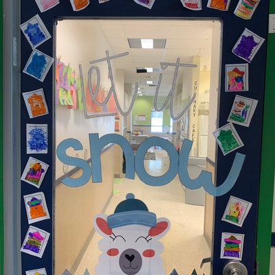 Llama Winter Decor Classroom Bulletin Board Llama Themed Door Set Llama ...