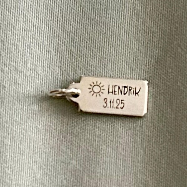 Personalized Mini Tag Charm • 14K Gold Filled Tag or 925 Sterling ...