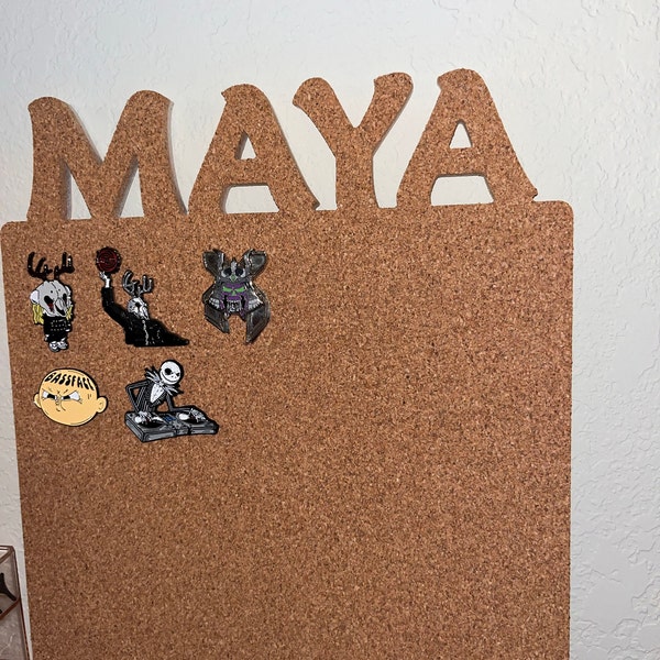 Personalized Cork Board With Name, Cork Board Letters, Personalized ...