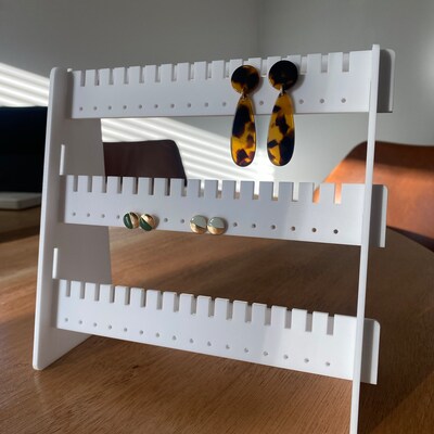 Double Sided Earring Holder Large Matt Black Acrylic - Etsy