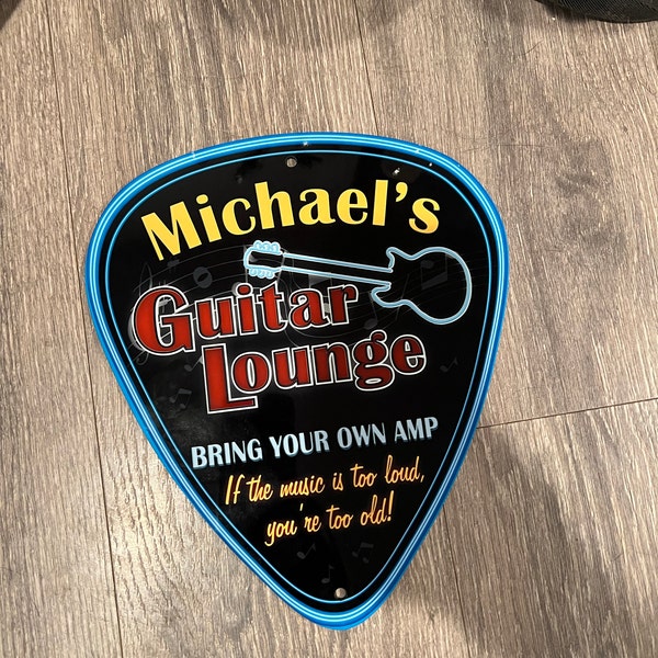 Personalized Decorative Guitar Lounge Sign – Gift for Music Lovers ...
