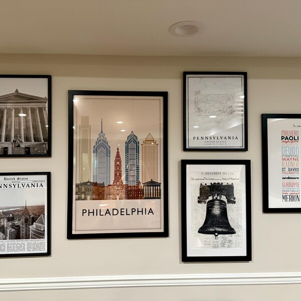 Main Line, Philadelphia Artwork | Modern Blue Artwork | Blue Wall Decor ...